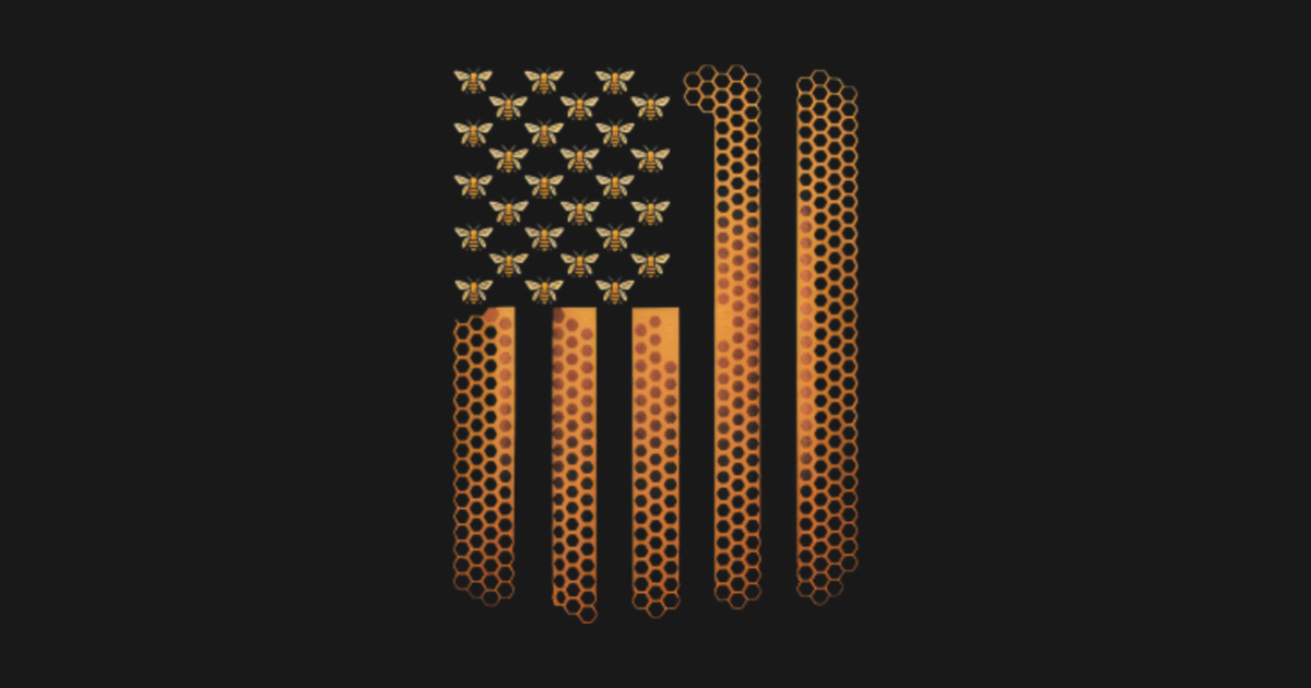Beekeeping American Flag Honeycomb Honey Bees Beekeeper - Beekeeping ...