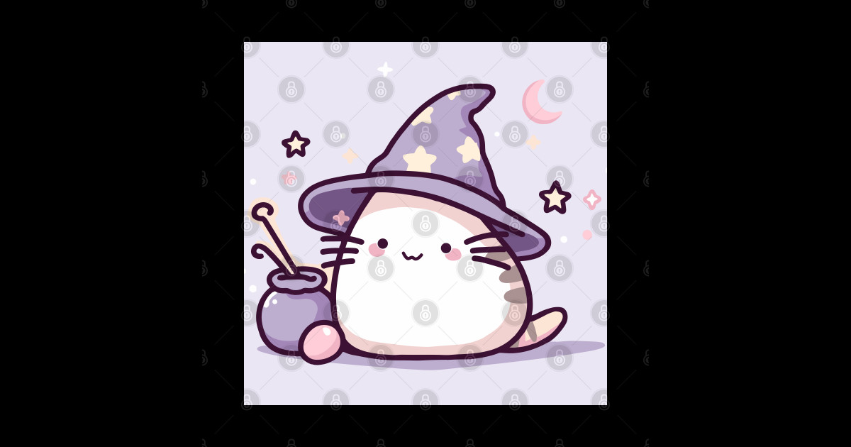 Wizard cat - Cute Cat - Sticker | TeePublic