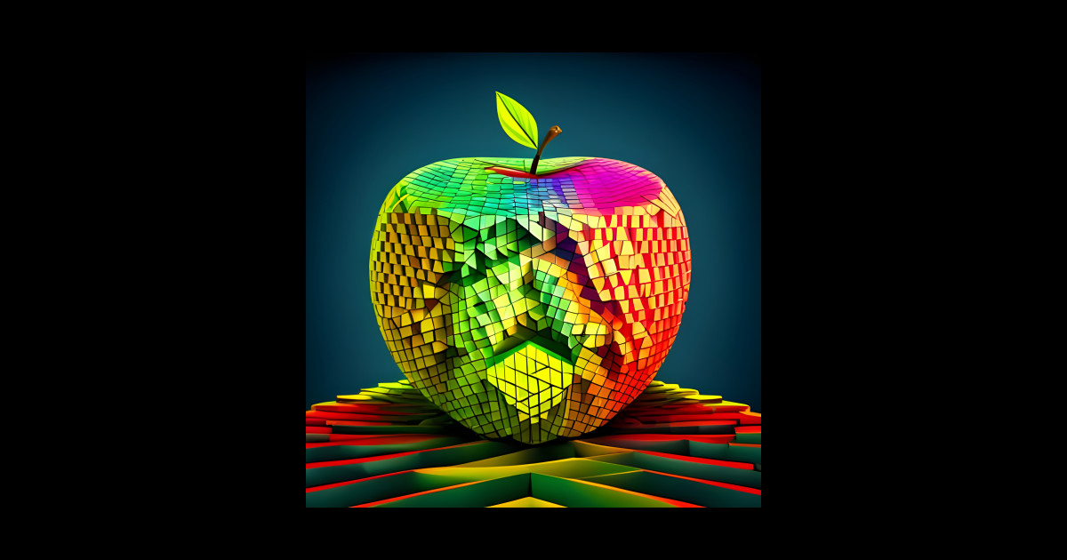 Cubist Apple - Cubist Apple - Sticker | TeePublic