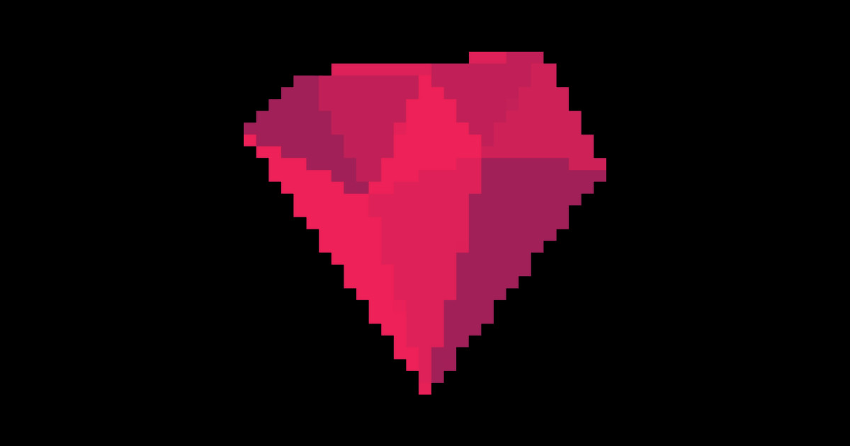 Ruby Gem Pixel Art 16bit Magnet Teepublic 