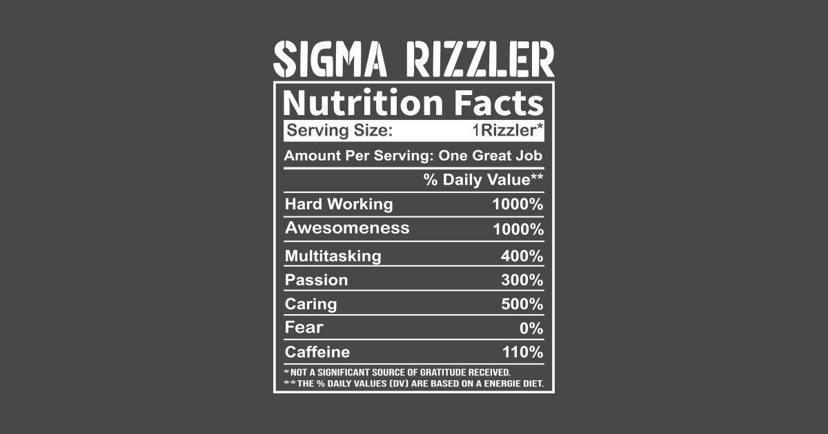 Sigma Rizzler Nutrition Facts Rizz Funny Rizzler Sayin Meme - Funny ...
