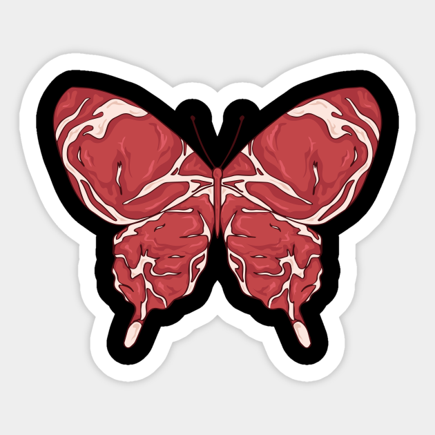 Meatcore Aesthetic Weirdcore Butterfly - Meatcore - Sticker | TeePublic