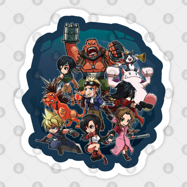Final Fantasy 7 Chibis Fanart - Final Fantasy Vii - Sticker | TeePublic
