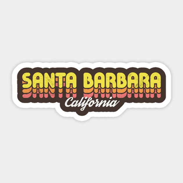 Retro Santa Barbara California - Santa Barbara - Sticker | TeePublic