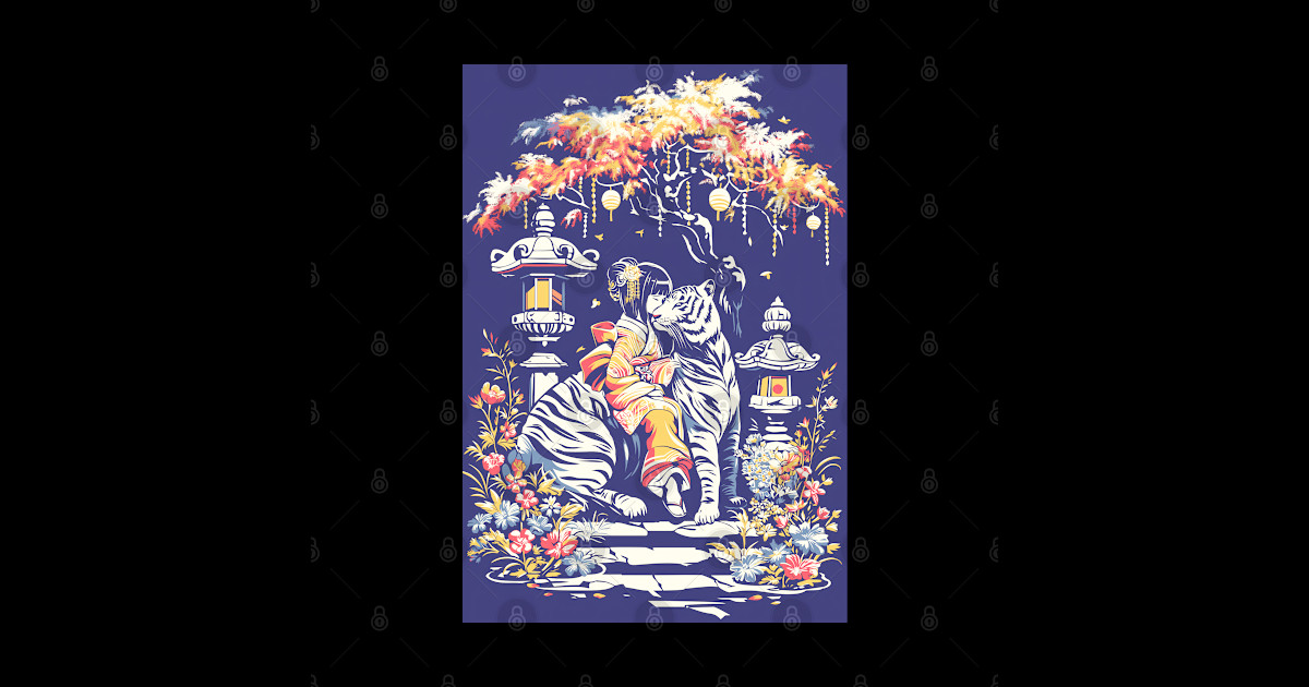 Geisha tiger shogun’s Geisha 87002 - Geisha Shogun Kimono Katana Tiger ...