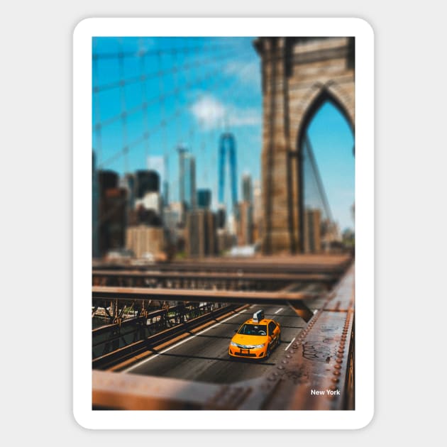 New York Brooklyn Bridge | Miniature World - Tilt Shift - Sticker ...