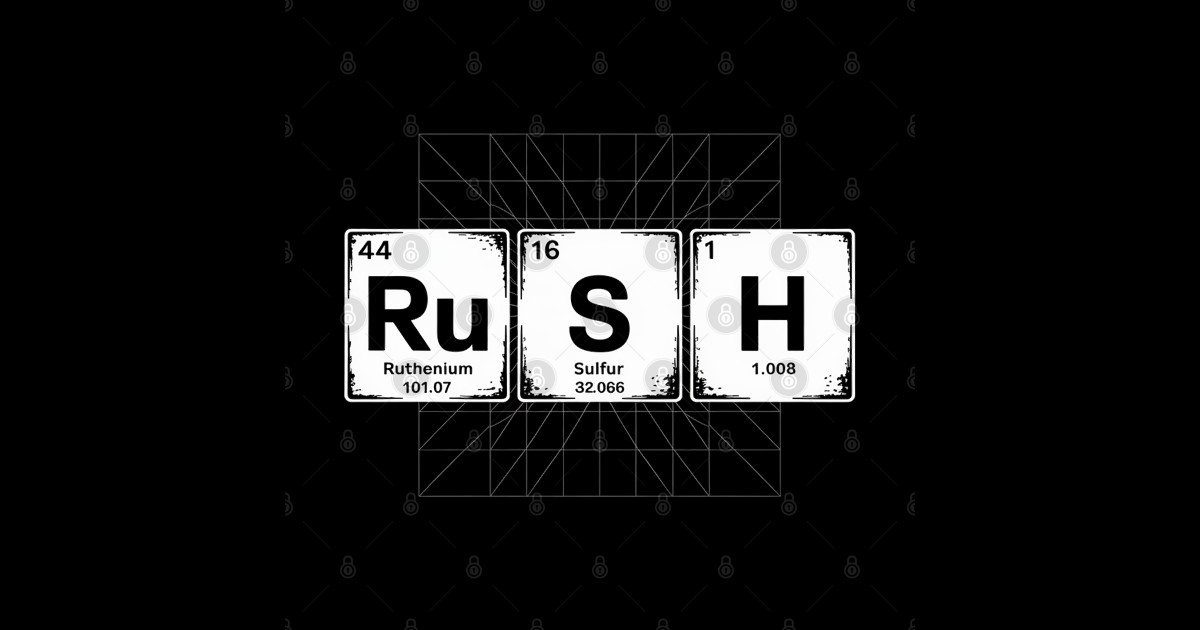 Rush Periodic Table Elements Chemistry Gift - Rush Periodic Table ...