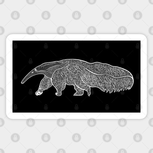 Anteater Ink Art - cool detailed animal design - Anteater Gift ...