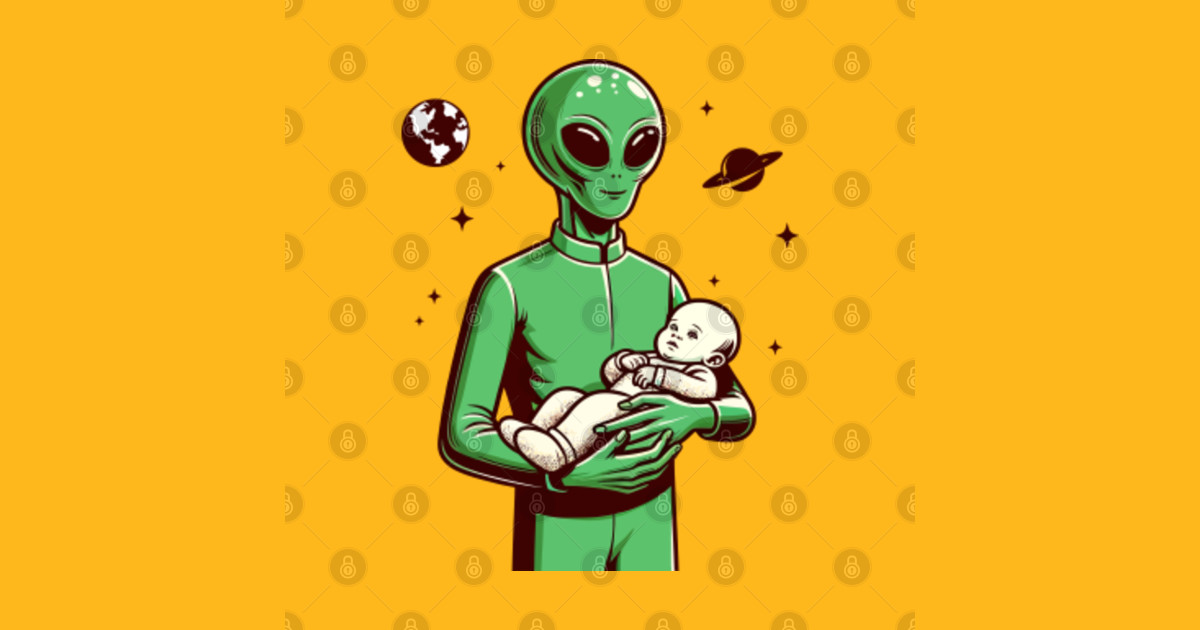 Alien carrying a baby - Alien - T-Shirt | TeePublic