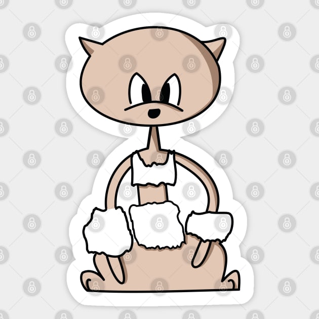 angry pink female cat - Angry Cat - Sticker | TeePublic