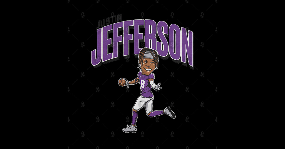 Justin Jefferson Caricature - Justin Jefferson - Sticker | TeePublic