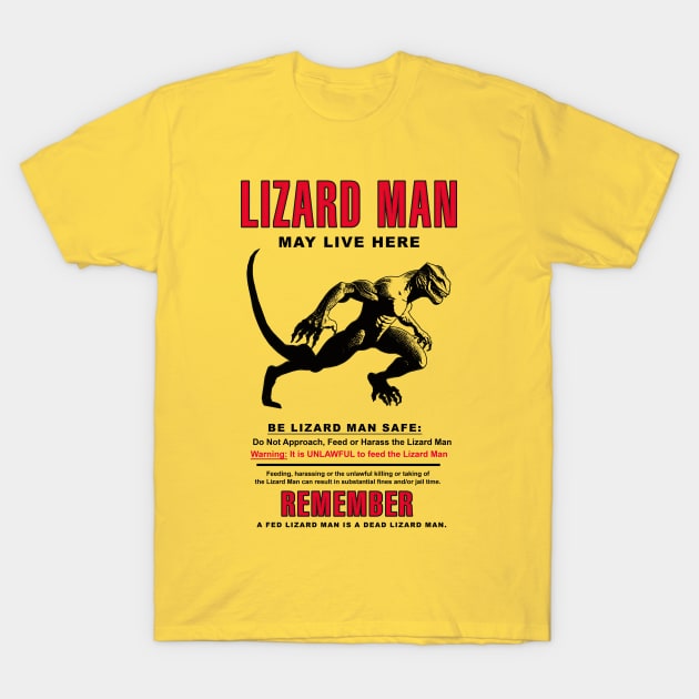 Lizard Man Cryptid Activity Sign - Lizard Man - T-Shirt | TeePublic