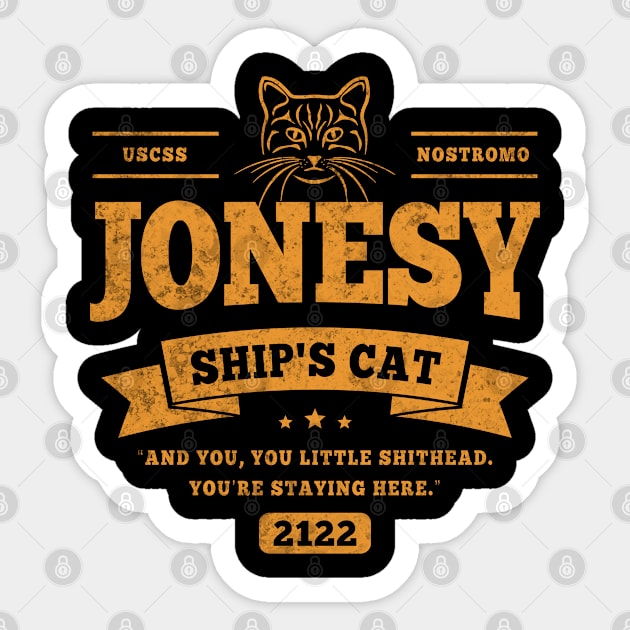 Jonesy Alien Cat Funny Movie Vintage - Jonesy - Sticker | TeePublic