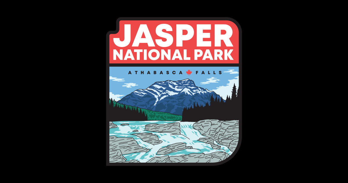 Jasper National Park - Athabasca Falls - Jasper National Park - Sticker ...