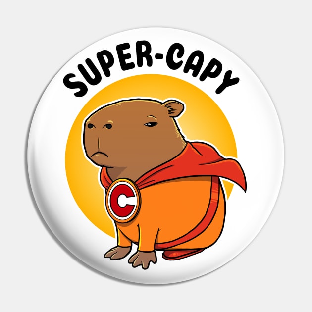 Super-Capy Capybara Superhero - Capybara - Pin | TeePublic