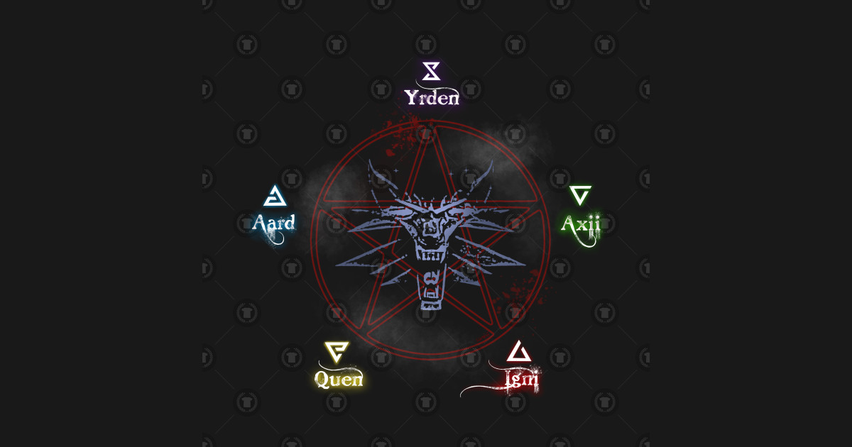 The Witcher signs spells - Thewitcher - T-Shirt | TeePublic