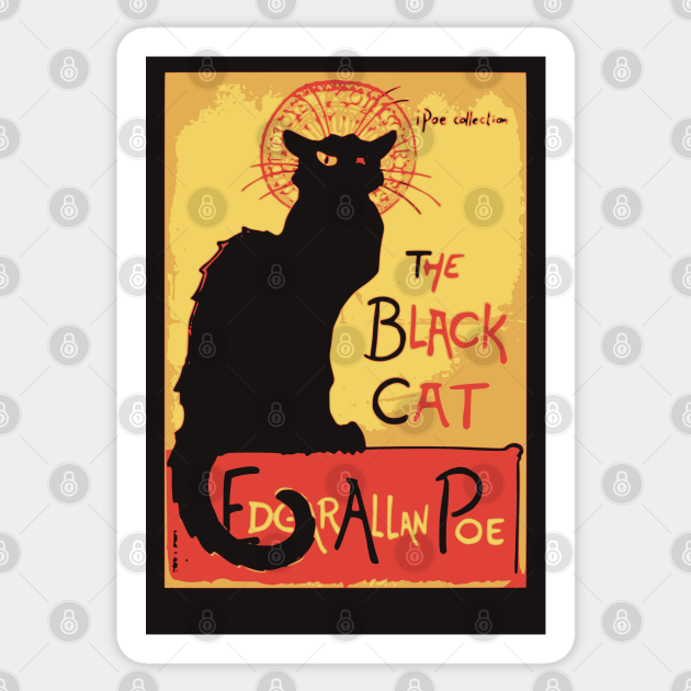 Black cat book cover - Edgar Allan Poe - Sticker | TeePublic