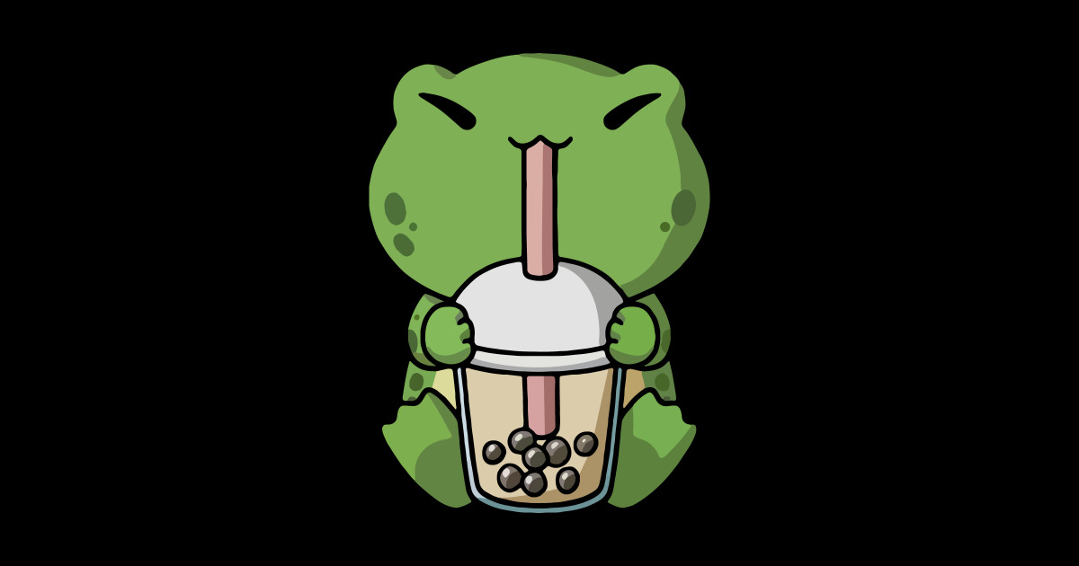 Boba Milk Tea Frog - Boba - Sticker | TeePublic