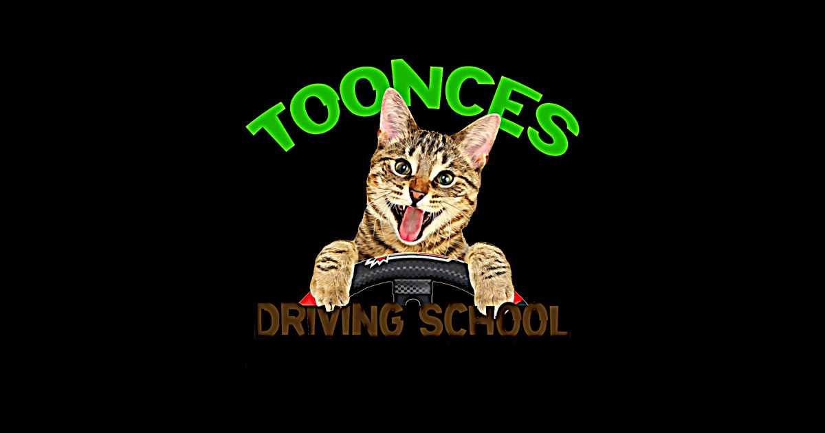 Cat and Car Steering Wheel - Toonces The Driving Cat - Magnet | TeePublic