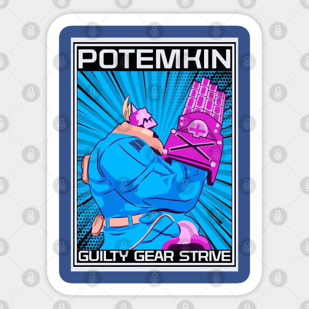 Potemkin comics style - Guilty Gear - Sticker | TeePublic