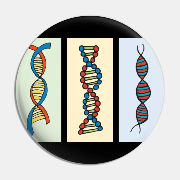 DNA Double Helix - Triple - Genetics - Dna - Pin | TeePublic