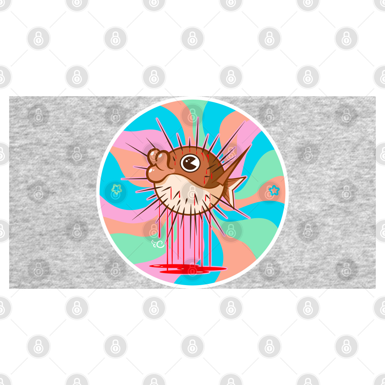 trippy drippy - Cute dark animal puffer fish - Puffer Fish - T-Shirt ...