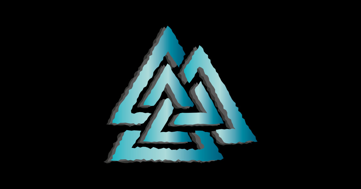 Vikings Norse Mythology Blue Valknut Pagan Asatru Magical Rune - Asatru ...