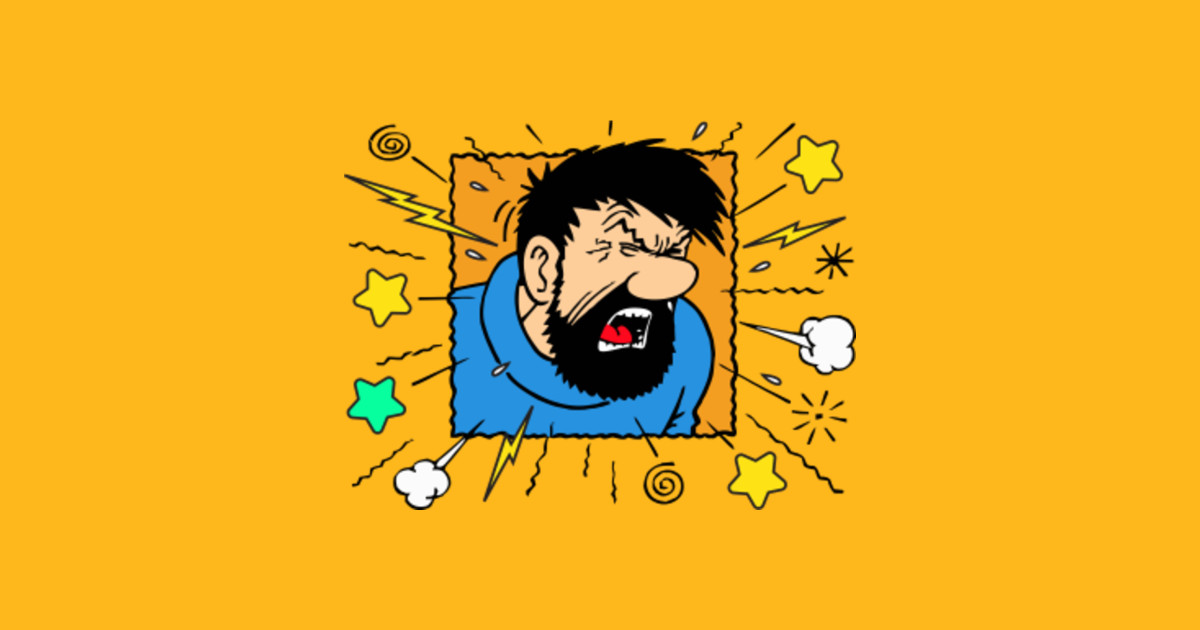Angry Haddock - Captain Haddock Tintin Cartoon Comic - Sticker | TeePublic