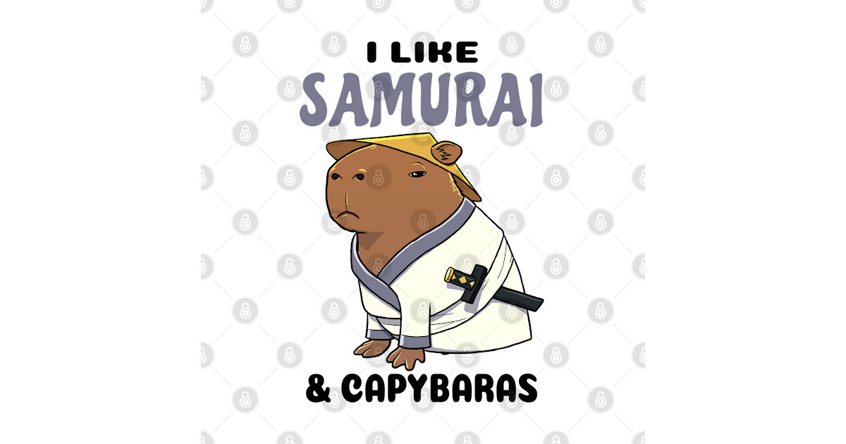 I Like Samurai and Capybaras - Funny Capybara - T-Shirt | TeePublic