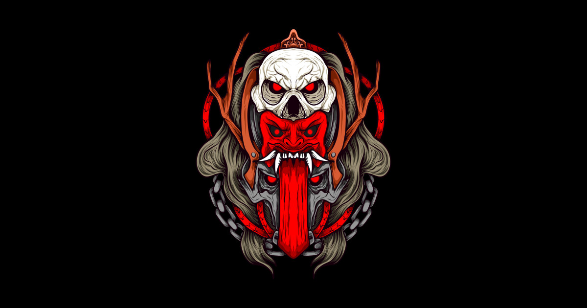 Dark skull face - Death Metal - Sticker | TeePublic
