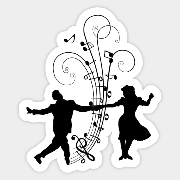 dancing silhouettes couple