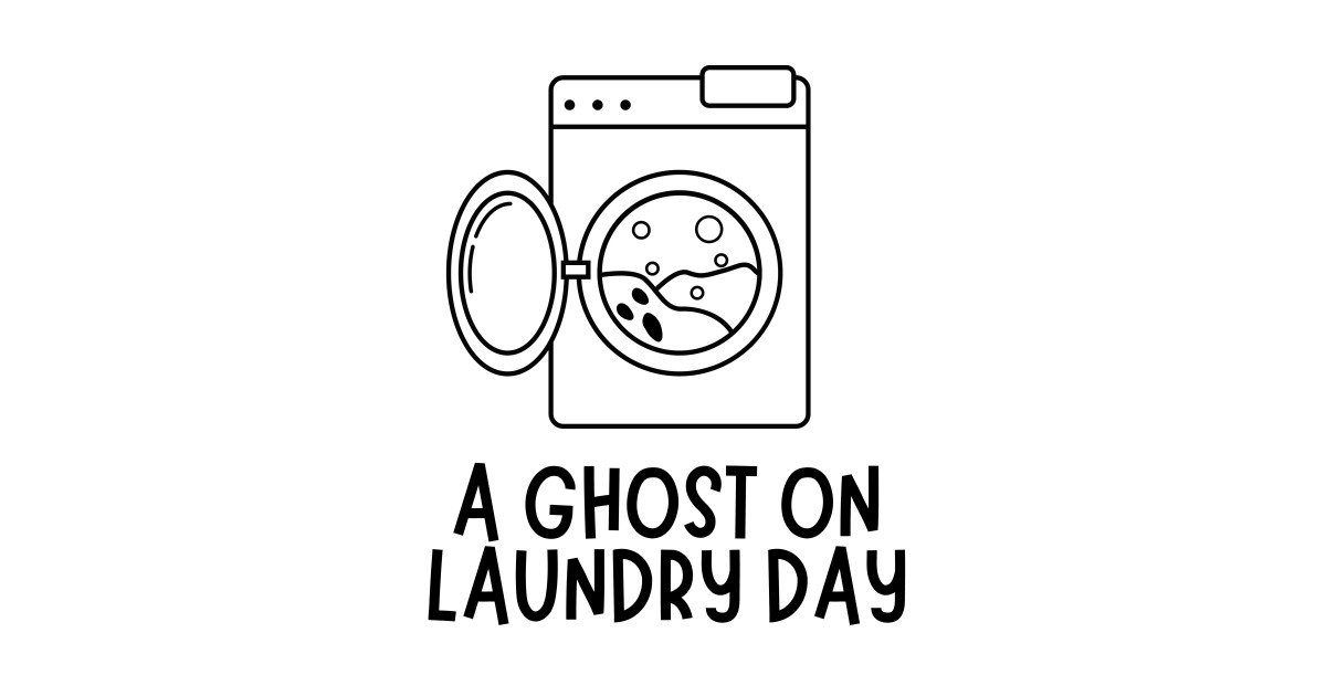 A ghost on laundry day- a funny ghost design - Funny Ghost - T-Shirt ...