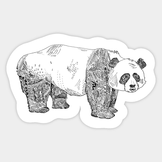Panda Line Art - Panda - Sticker | TeePublic