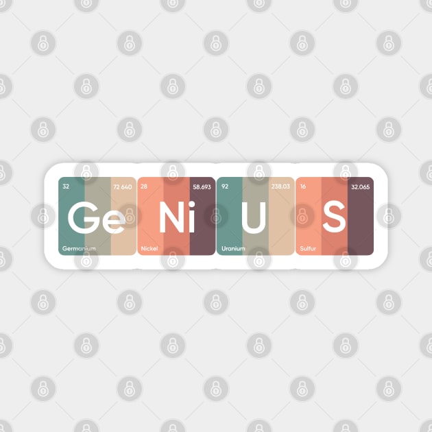 Genius periodic table of elements - Genius - Magnet | TeePublic