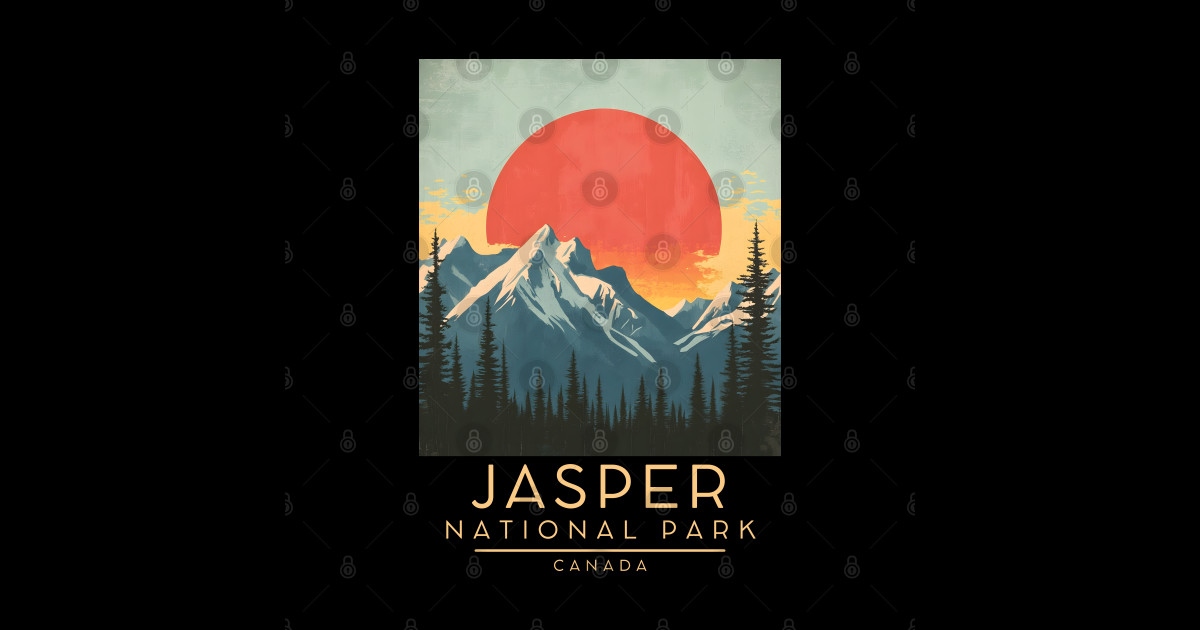 A Vintage Illustration of Jasper National Park - Canada - Jasper ...