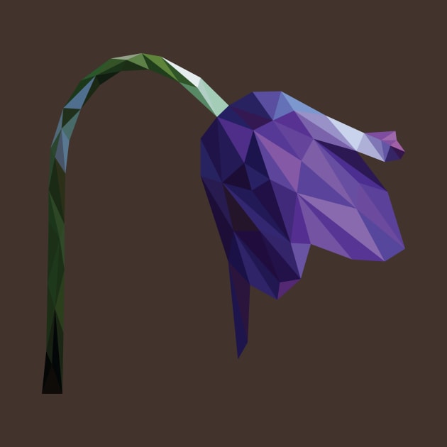 Low Poly Purple Flower - Flower - T-Shirt | TeePublic