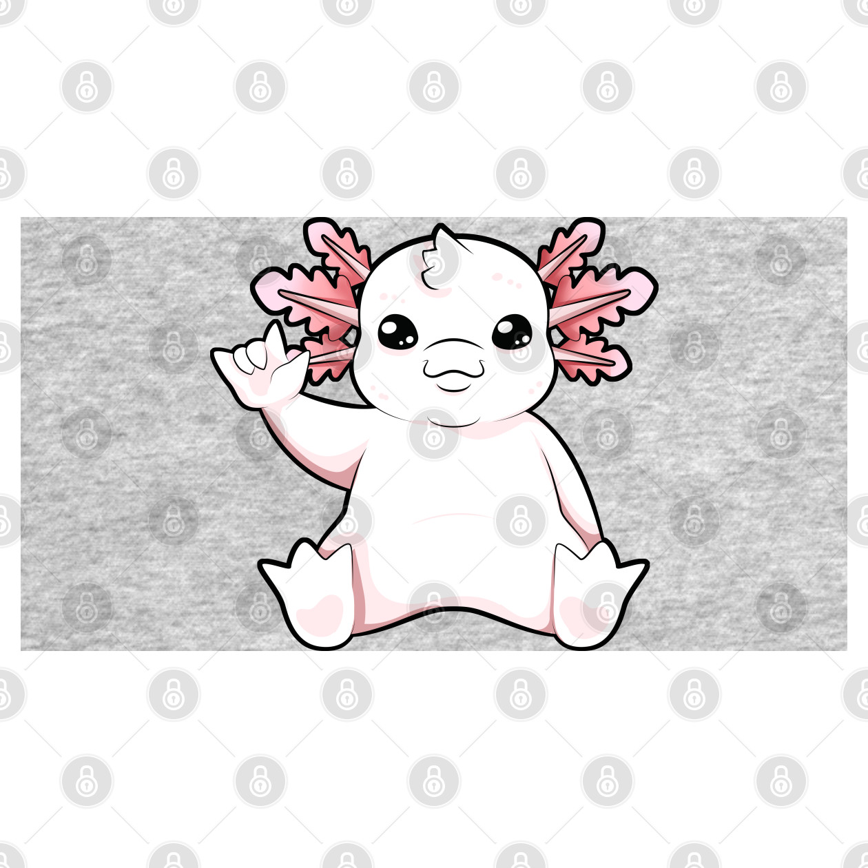 Cartoon axolotl shows I love you - ASL hand gesture - Hand Sign Axolotl ...