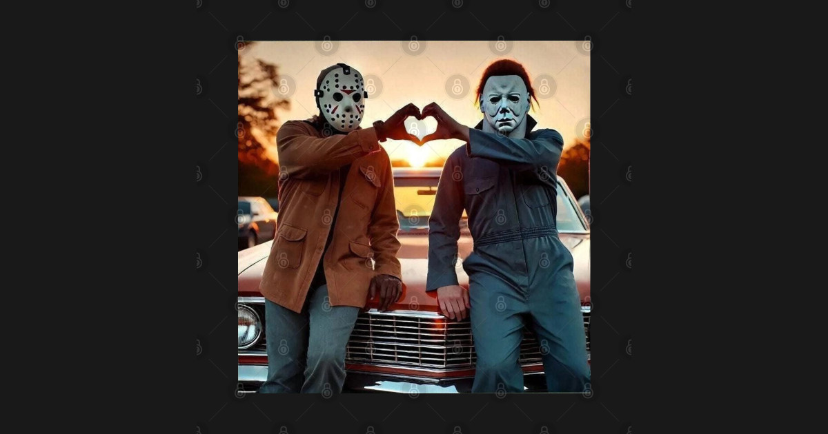 Michael and Jason Heart Hands Tshirts Funny Halloween M4112 - Halloween ...