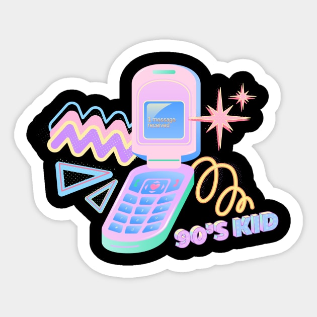 90s Flip Phone - 90s Kid - Sticker | TeePublic