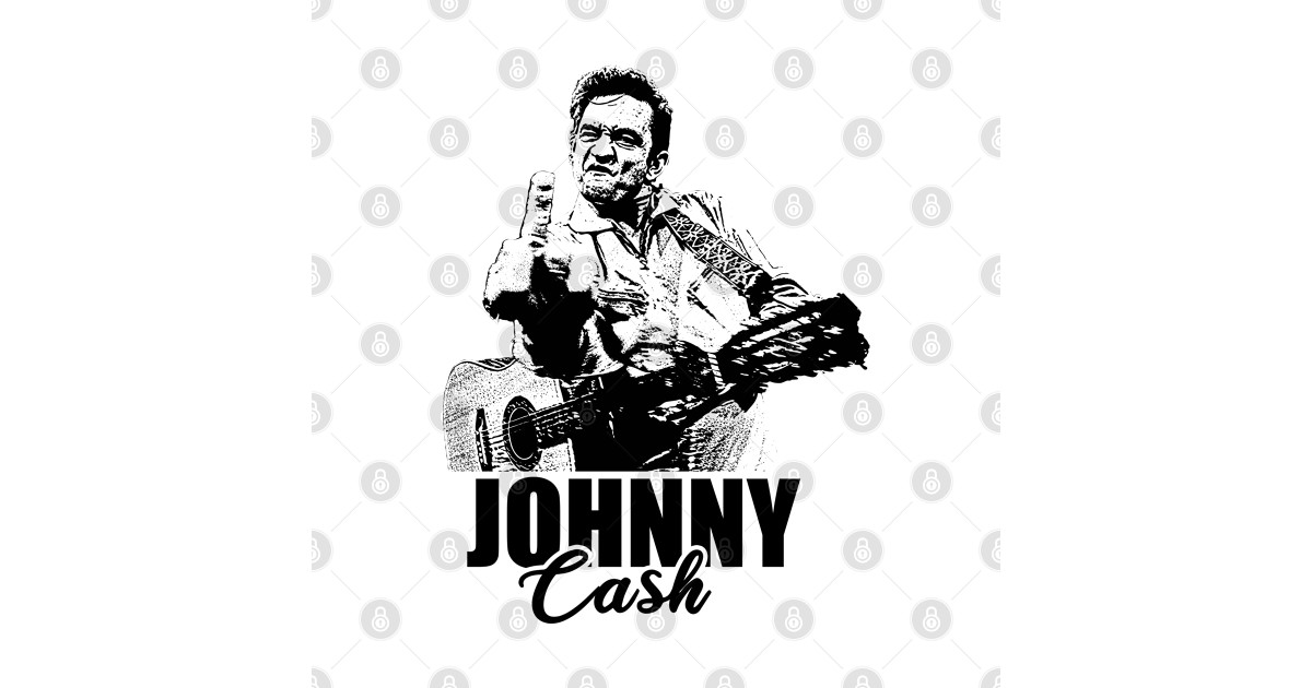 Classic 80s Johnny Cash Middle finger - Johnny Cash Middle Finger - T ...