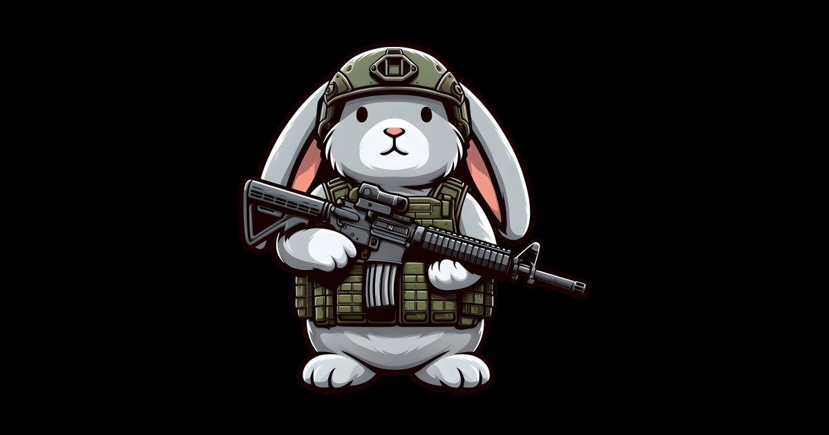 Tactical Rabbit - Rabbit - Sticker | TeePublic