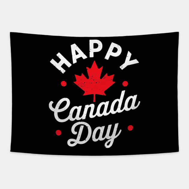 Happy Canada Day Funny Maple Leaf Canadian Flag - Canada Day - Tapestry ...