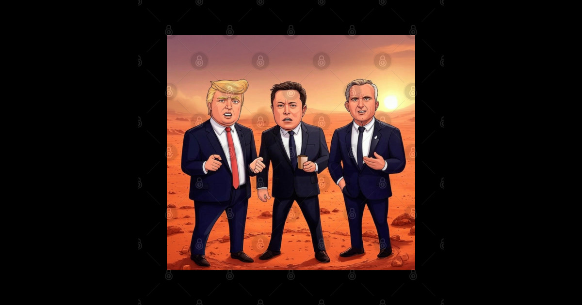 Trump Elon RFK Mars - Elon Trump - Sticker | TeePublic