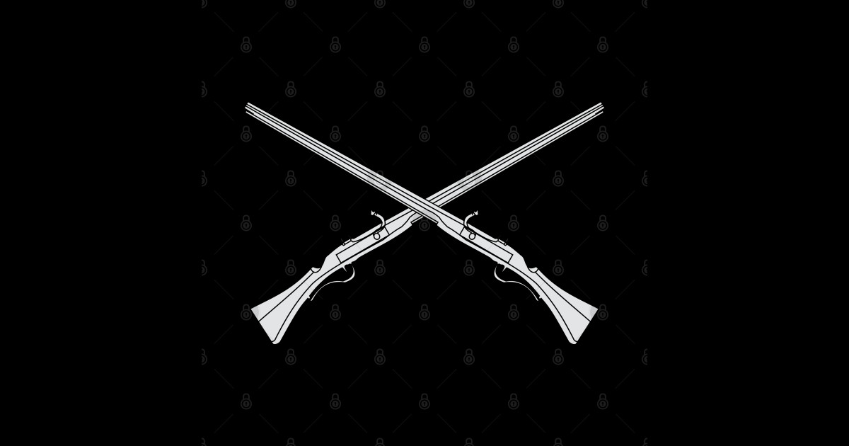 Crossed Muskets (Silver) - Musket - Sticker | TeePublic