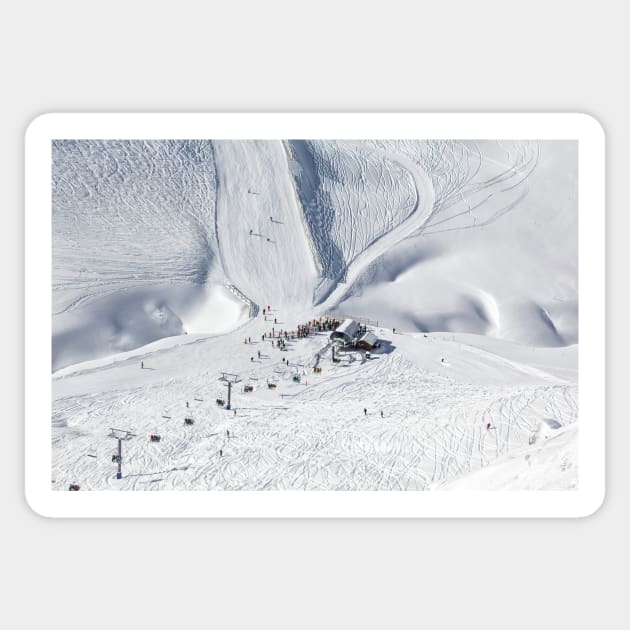 Saddle Chairlift at Treble Cone - New Zealand - Sticker | TeePublic