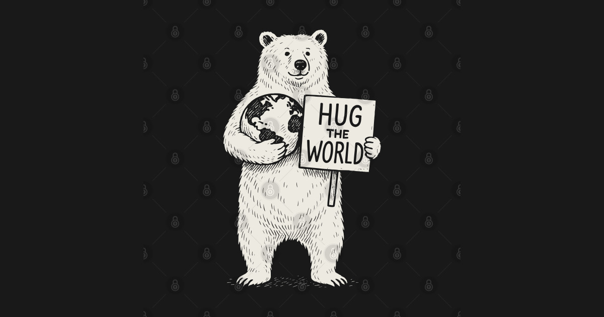 HUG THE WORLD - Bear - T-Shirt | TeePublic