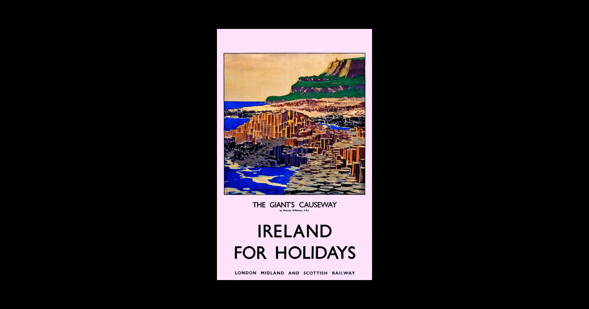Vintage LMS Giants Causeway Poster - Ireland - Sticker | TeePublic