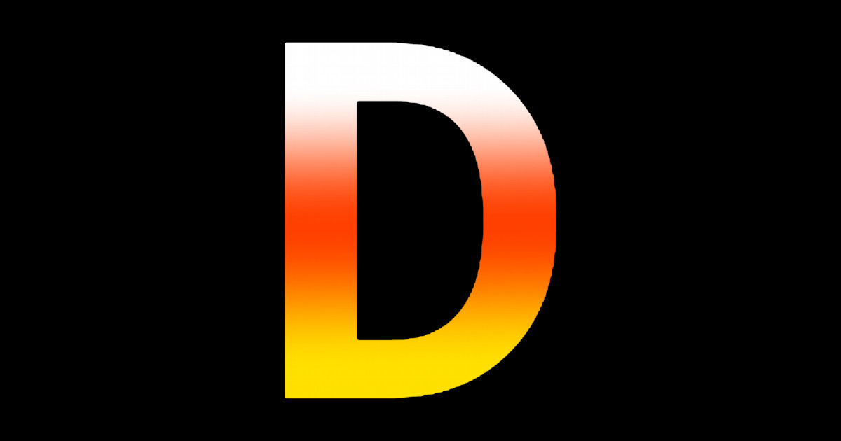 Fire Letter D - Monogram - Sticker | TeePublic