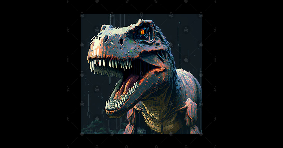 Tyrannosaurus rex pixelated - Tyrannosaurus Rex - Sticker | TeePublic