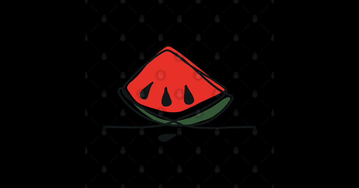 Watermelon Wedge Line Drawing - Watermelon - Posters and Art Prints ...